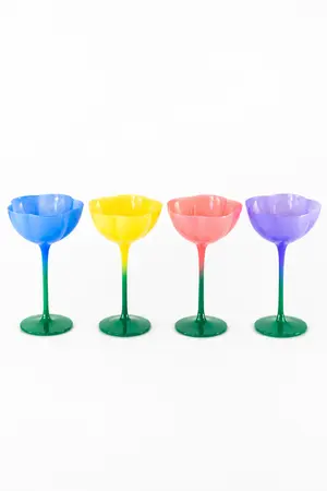 JEANNE FITZ Ombre Flower Coupes, Assorted Colors