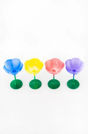 JEANNE FITZ Ombre Flower Coupes, Assorted Colors