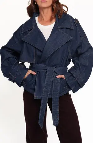 PETAL & PUP Miranda Cropped Trench Jacket