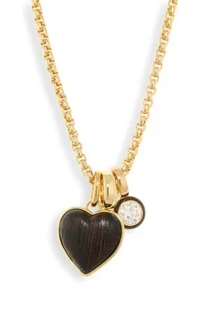 ROXANNE ASSOULIN Mini Simple Wood Heart Pendant Necklace