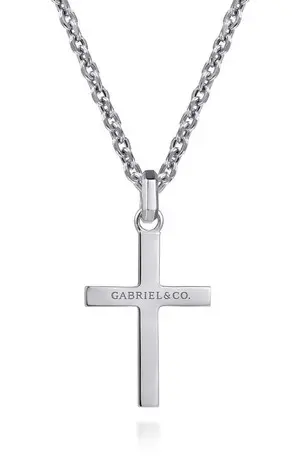 GABRIEL & CO. Facets Cross Pendant Necklace