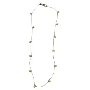 MADISON BEVERLY HILLS Faceted Teardrop Gemstone Station Necklace - Peach