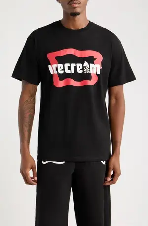 ICECREAM Root Beer Cotton Graphic T-shirt - Black