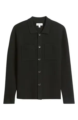 Nordstrom Merino Wool Blend Button Front Cardigan - Black