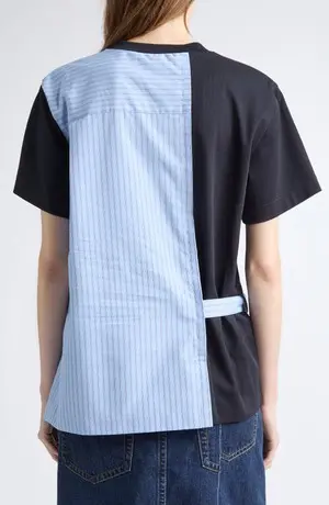 Sacai Poplin Mixed Media T-shirt