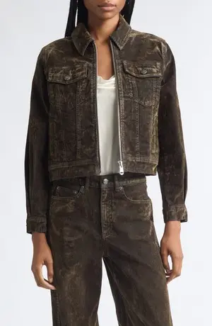 Cinq À Sept Nicole Flocked Denim Jacket