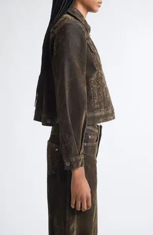 Cinq À Sept Nicole Flocked Denim Jacket