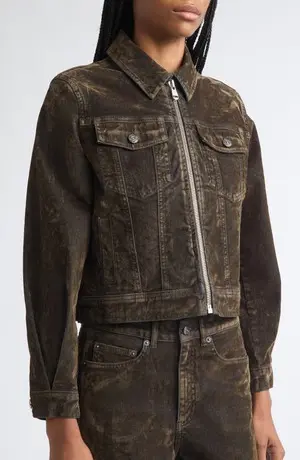 Cinq À Sept Nicole Flocked Denim Jacket