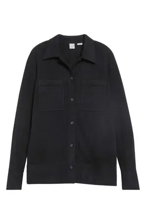 TOTEME Cashmere Button Down Knit Shirt - Black