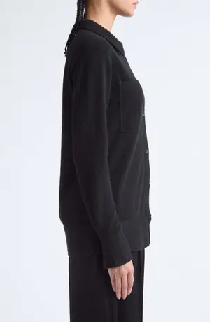 TOTEME Cashmere Button Down Knit Shirt - Black
