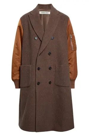Undercover Mixed Media Double Breasted Coat