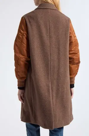 Undercover Mixed Media Double Breasted Coat