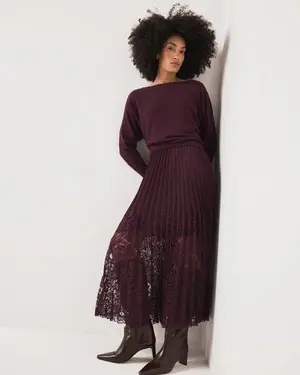 Mint Velvet Layered Lace Midi Dress