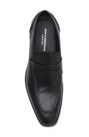 JOHN W. NORDSTROM® Spoleto Leather Penny Loafer - Black Leather