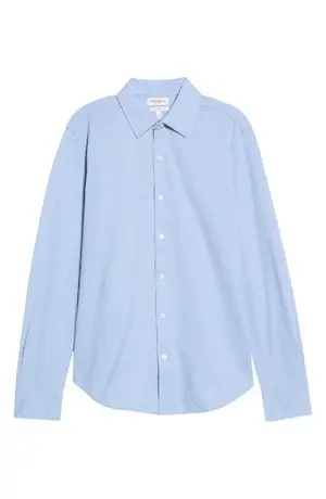 Bonobos Slim Fit Tech Pique Button Down Shirt - Light Blue Triangle Texture