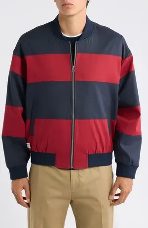ROWING BLAZERS Striped Cotton Bomber Jacket