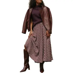Mint Velvet Checked Midi Skirt