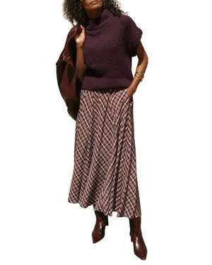 Mint Velvet Checked Midi Skirt
