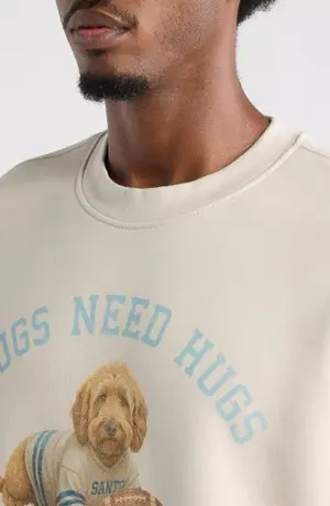 SANTO STUDIO Thugs Need Hugs Football Graphic Sweatshirt