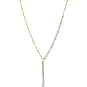 Zoe Chicco Tennis 14k Gold Diamond Lariat Necklace