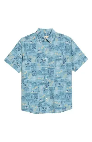 Reyn Spooner Tapa Montage Button Down Shirt - Green