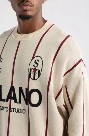 SANTO STUDIO Milano Jacquard Cotton Sweater - Brown