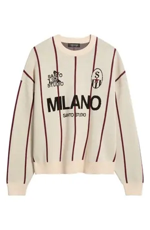 SANTO STUDIO Milano Jacquard Cotton Sweater - Brown