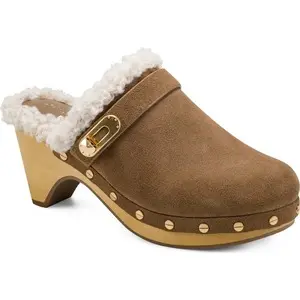 Donna Karan New York Idella Faux Shearling Clog - Cappucino