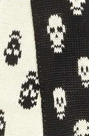Alexander McQueen Skull Jacquard Fringe Scarf