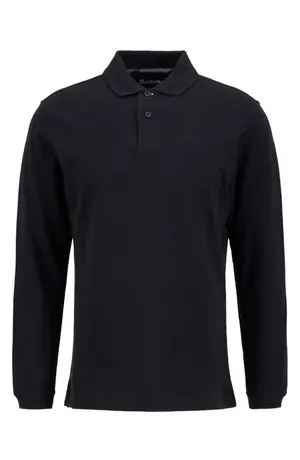 Barbour Essential Long Sleeve Piqu2 Polo - Black
