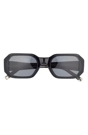 Quay Hyped Up Gem 57mm Square Sunglasses - Black/smoke