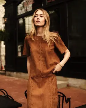 CARTOLINA Chloe Genuine Suede Top