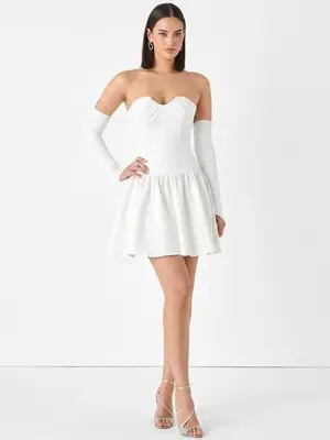 LARA NEW YORK Beaded Faux-wrap V-neck Bridal Gown - Ivory