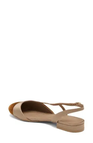 CECILIA NEW YORK Heidi Slingback Half D'orsay Flat - Cafe