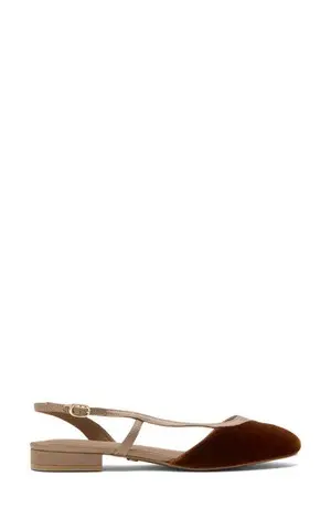 CECILIA NEW YORK Heidi Slingback Half D'orsay Flat - Cafe
