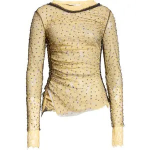 SIEDRES Faye Studded Lace & Mesh Top
