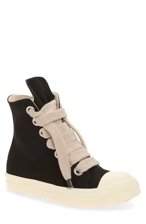 Rick Owens Jumbolace High Top Sneaker - Black/milk/milk