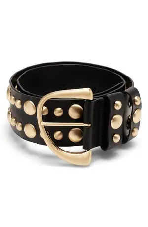 Cult Gaia Zoe Studded Leather Belt - Black