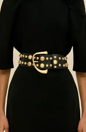 Cult Gaia Zoe Studded Leather Belt