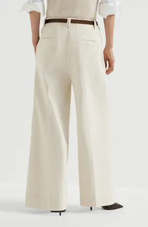 Brunello Cucinelli Pleated A-line Trousers - Milk
