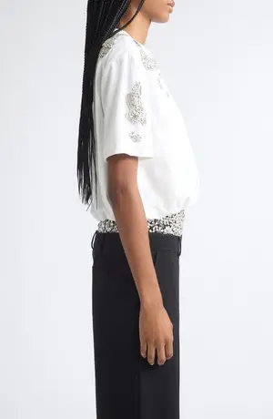 Cinq À Sept Davini Crystal Ivy Bubble Hem Top
