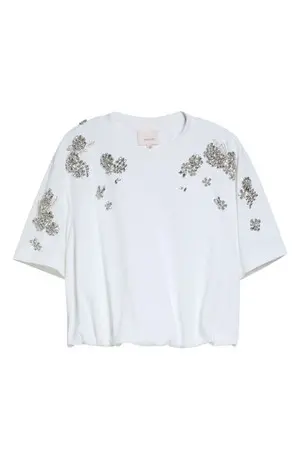 Cinq À Sept Davini Crystal Ivy Bubble Hem Top