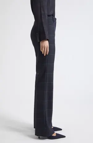 Marella Galante Plaid Wool Blend Straight Leg Pants