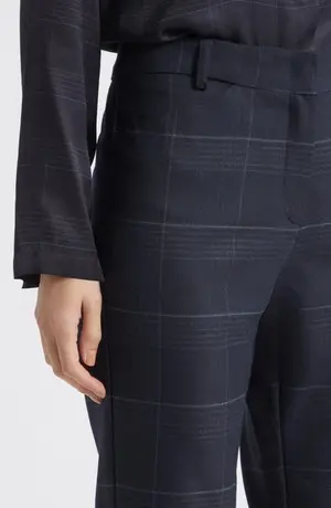 Marella Galante Plaid Wool Blend Straight Leg Pants