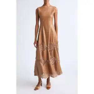 Ulla Johnson Ilana Crochet Leather Dress