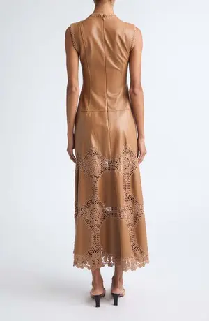 Ulla Johnson Ilana Crochet Leather Dress