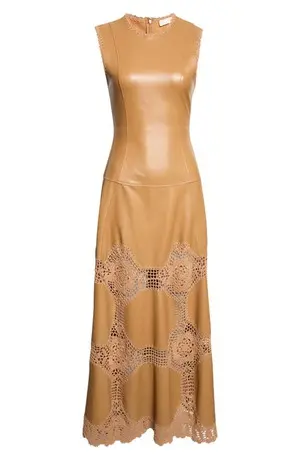 Ulla Johnson Ilana Crochet Leather Dress