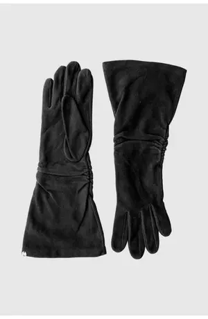 Natori Suede Gloves Suede Drama Gloves - Black