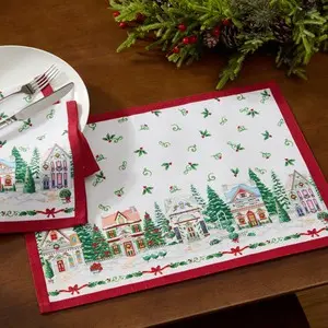 LENOX Spice Village Christmas Napkins, Set Of 4