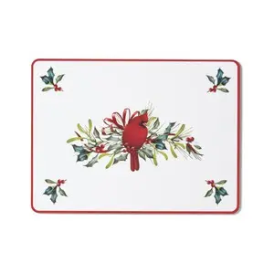 LENOX Winter Greetings Cardinal Cork Placemats, Set Of 4
